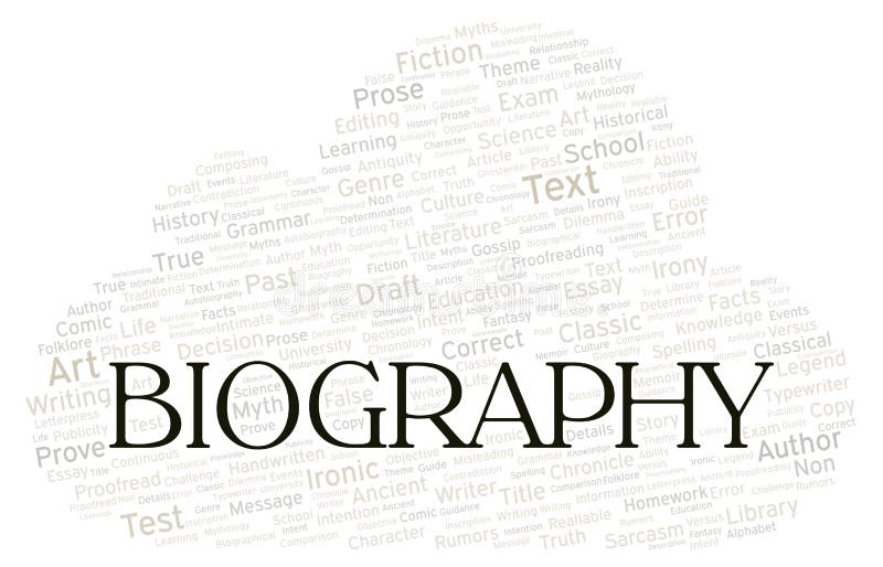 Biography Typography Word Cloud Create with the Text only Stock ...