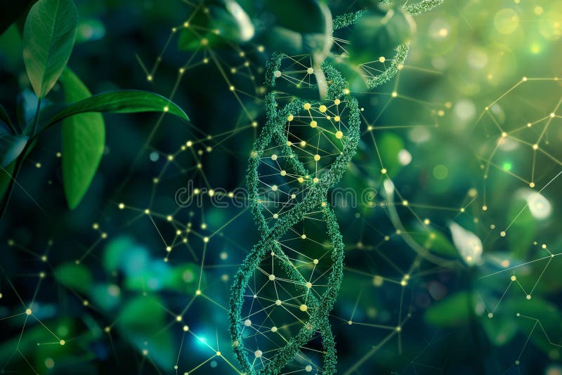 Biohacking. a Computergenerated Image of a DNA Molecule Surrounded by ...