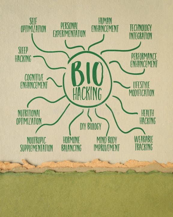 Biohacking Infographics or Mind Map Sketch, Personal Development ...
