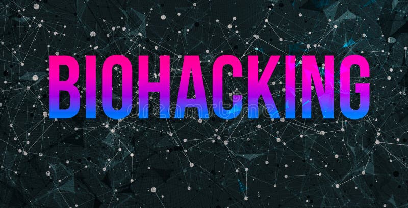 Biohacking Theme with Abstract Network Patterns Stock Photo - Image of ...
