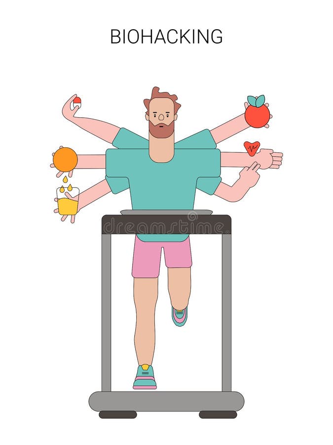 Biohacking Vector Illustration. Flat Tiny Self Improvement Persons ...