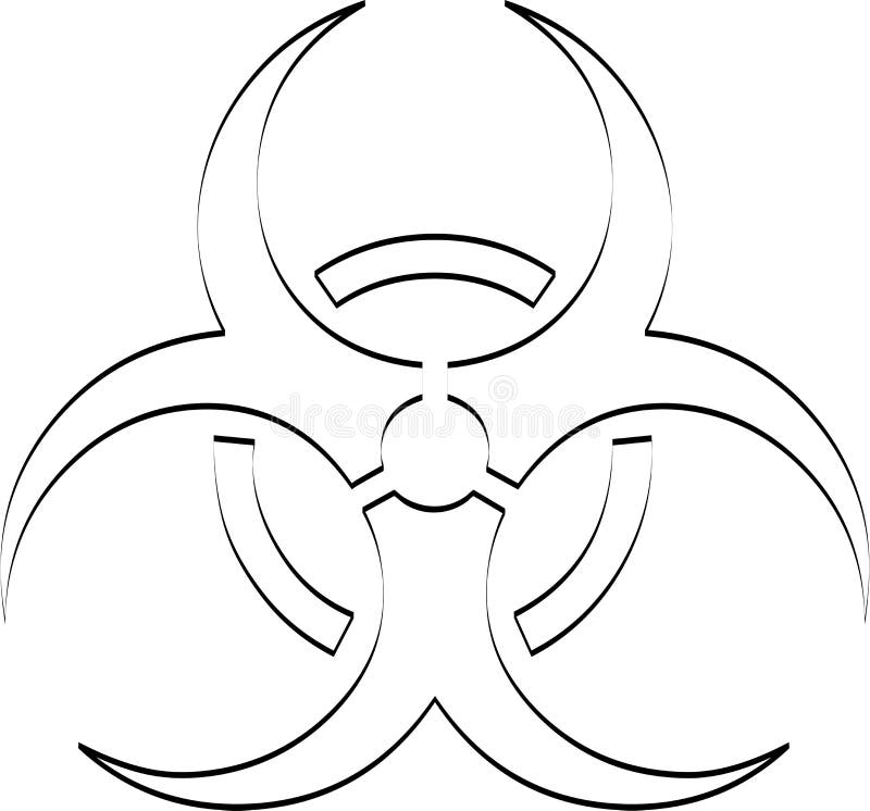 Biohazard Symbol Vector Cartoon Drawing Stock Vector - Illustration of ...