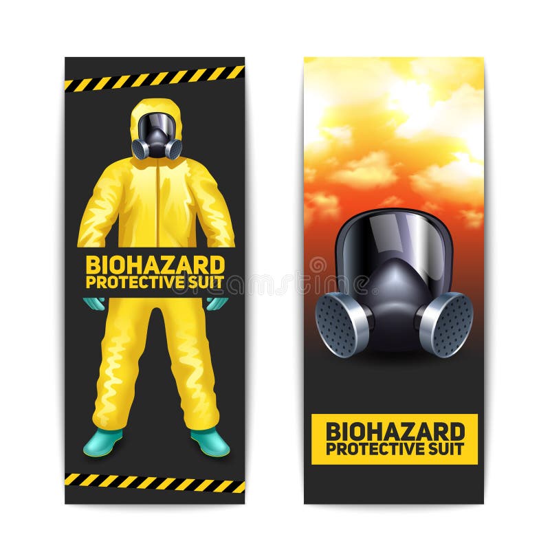 Biohazard Banners Set stock vector. Illustration of danger - 56438039