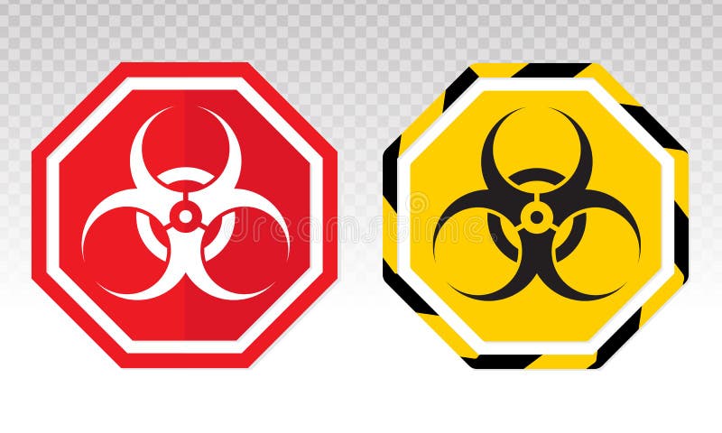 Biohazard or Biological Hazard Warning Sign or Symbol Flat Vector Icon ...