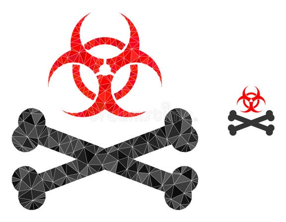 Biohazard Bones Polygonal Lowpoly Flat Icon Stock Vector - Illustration ...
