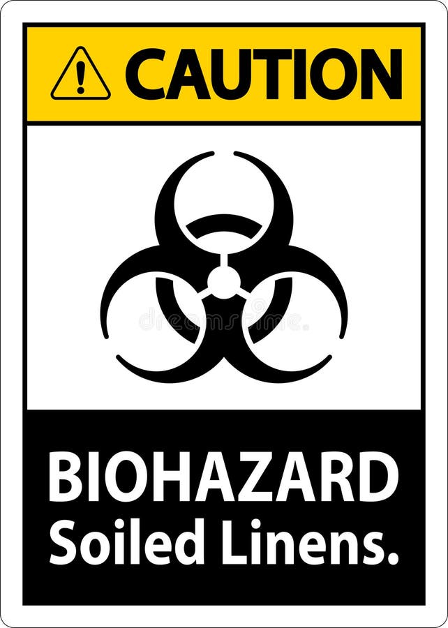 Biohazard Caution Label Biohazard Soiled Linens Stock Vector ...