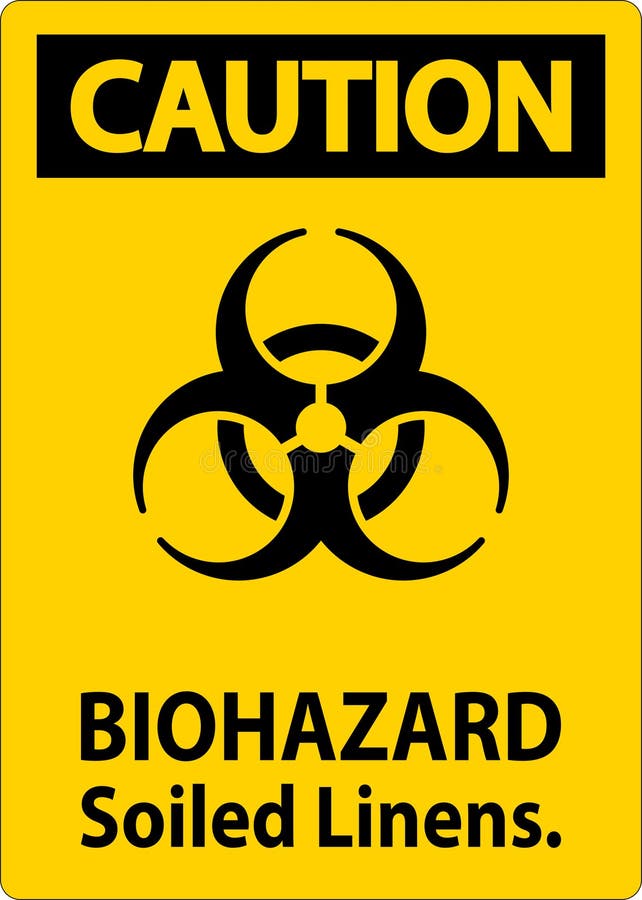 Biohazard Caution Label Biohazard Soiled Linens Stock Vector ...