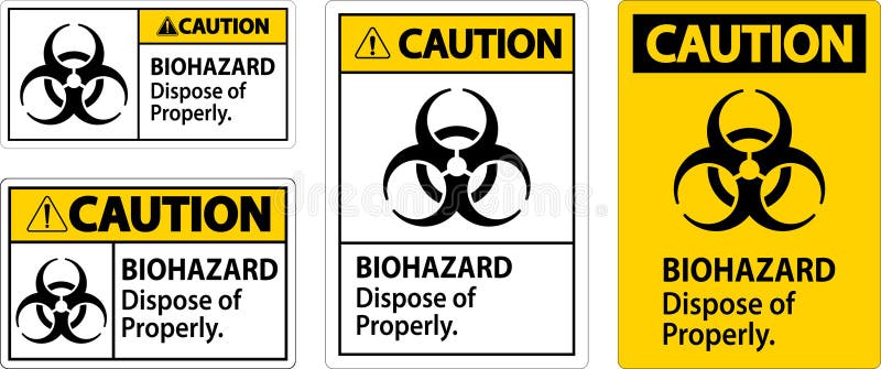 Biohazard Caution Label Biohazard Dispose of Properly Stock Vector ...