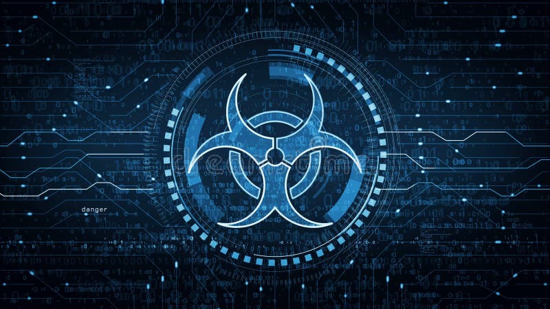Biohazard Danger Alert Symbol Loop Digital Concept Stock Footage ...