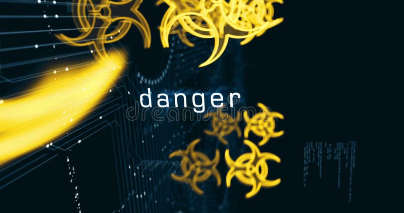 Biohazard Danger Alert Symbols Loop Cyber Concept Stock Video - Video ...