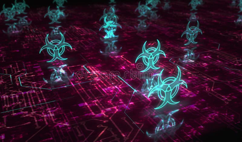 Biohazard Danger Alert Symbol Digital Concept 3d Illustration Stock ...