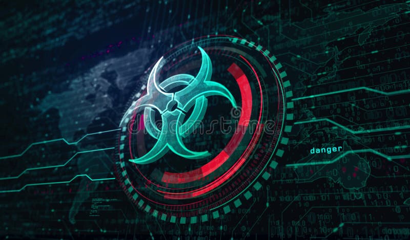 Biohazard Danger Alert Symbol Digital Concept 3d Illustration Stock ...