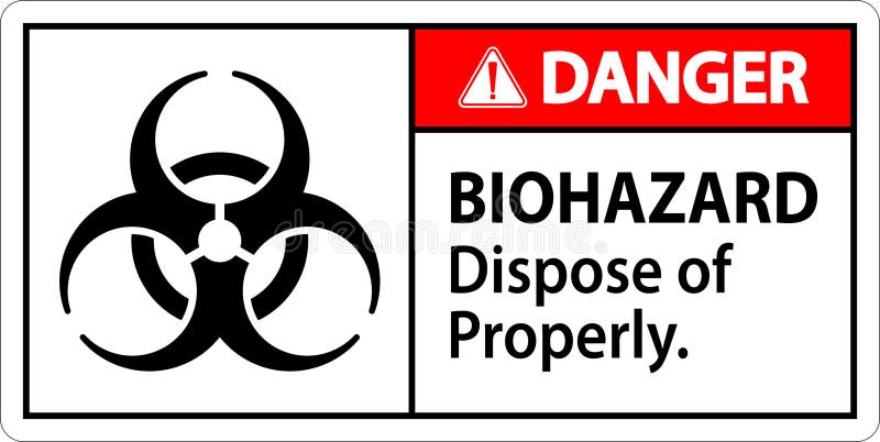 Biohazard Danger Label Biohazard Dispose of Properly Stock Vector ...