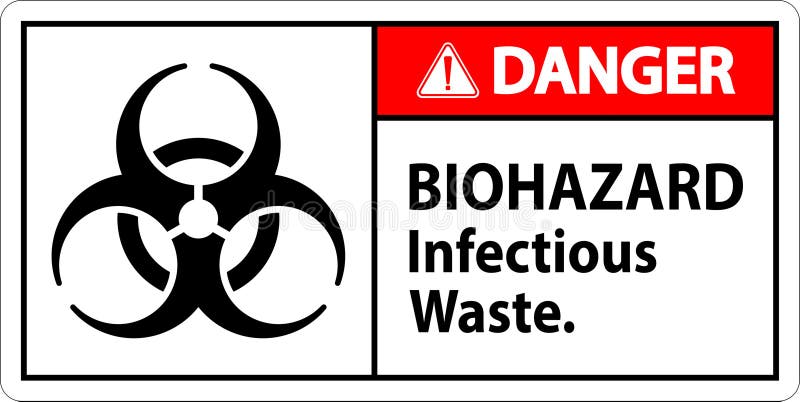 Biohazard Danger Label Biohazard Infectious Waste Stock Vector ...