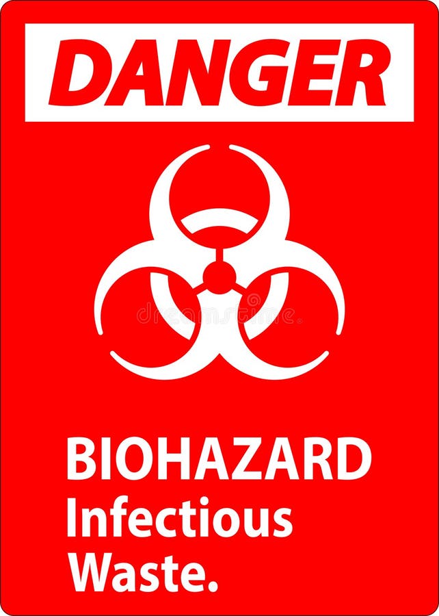 Biohazard Danger Label Biohazard Infectious Waste Stock Vector ...