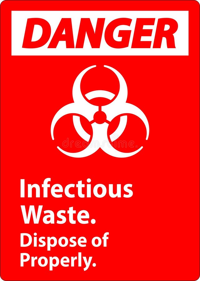 Biohazard Danger Label Infectious Waste, Dispose of Properly Stock ...