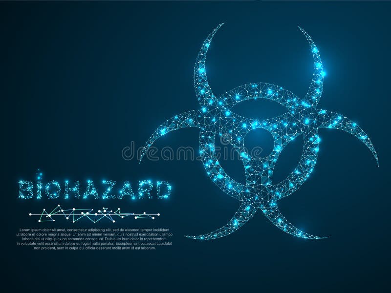 Biohazard Epidemic Symbol. Low Poly Wireframe Illustration Style ...