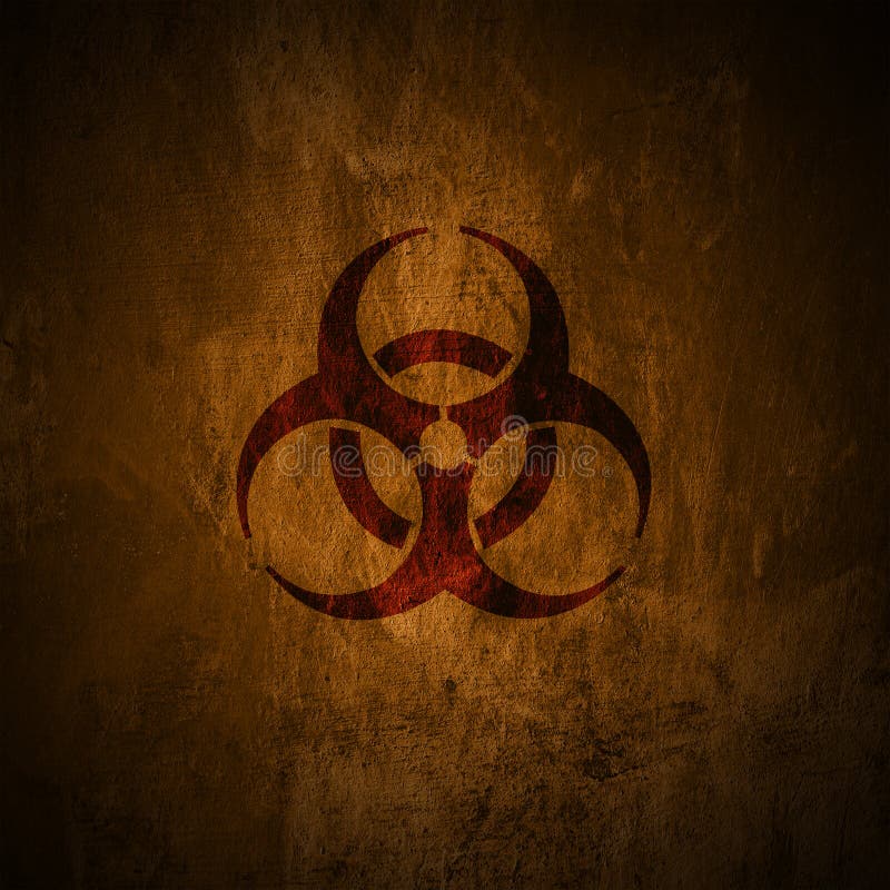Biohazard Symbol on Red Background Stock Illustration - Illustration of ...