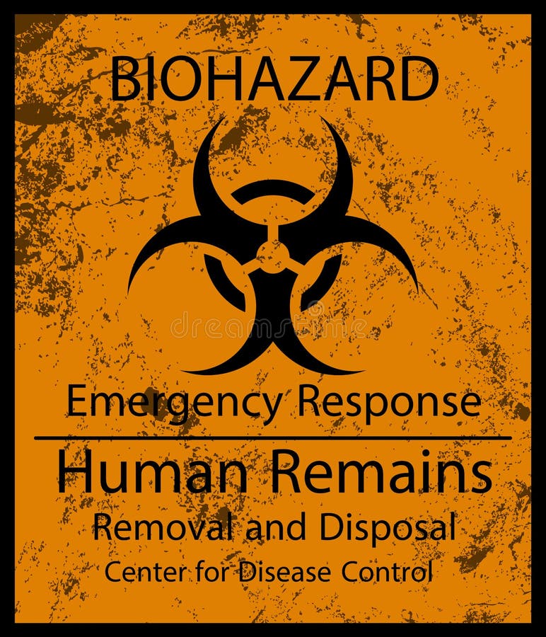 Biohazard Human Remains Sign and Grunge Texture Stock Vector ...
