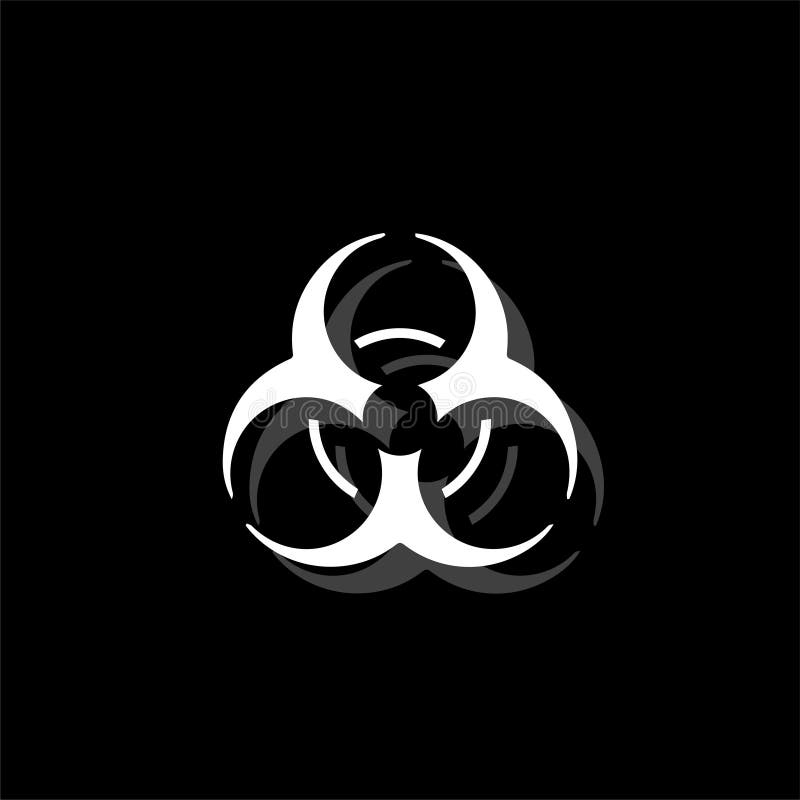 Biohazard icon flat stock illustration. Illustration of forbidden ...