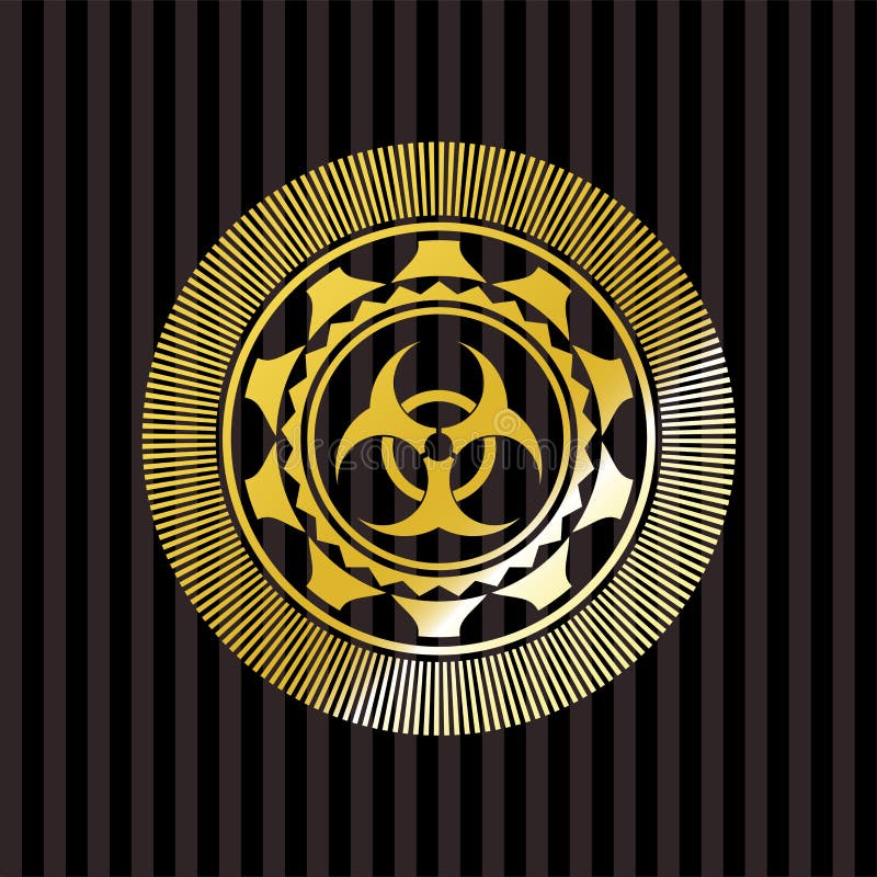 Biohazard Icon Inside Shiny Emblem Stock Vector - Illustration of ...