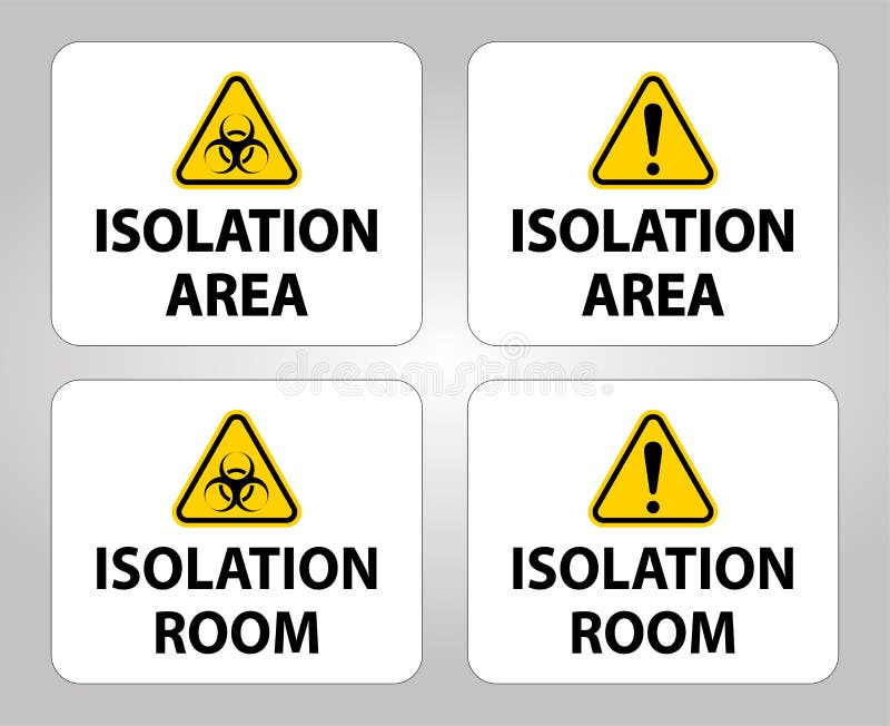 Biohazard Isolation Area and Room Sign on White Background,Vector ...