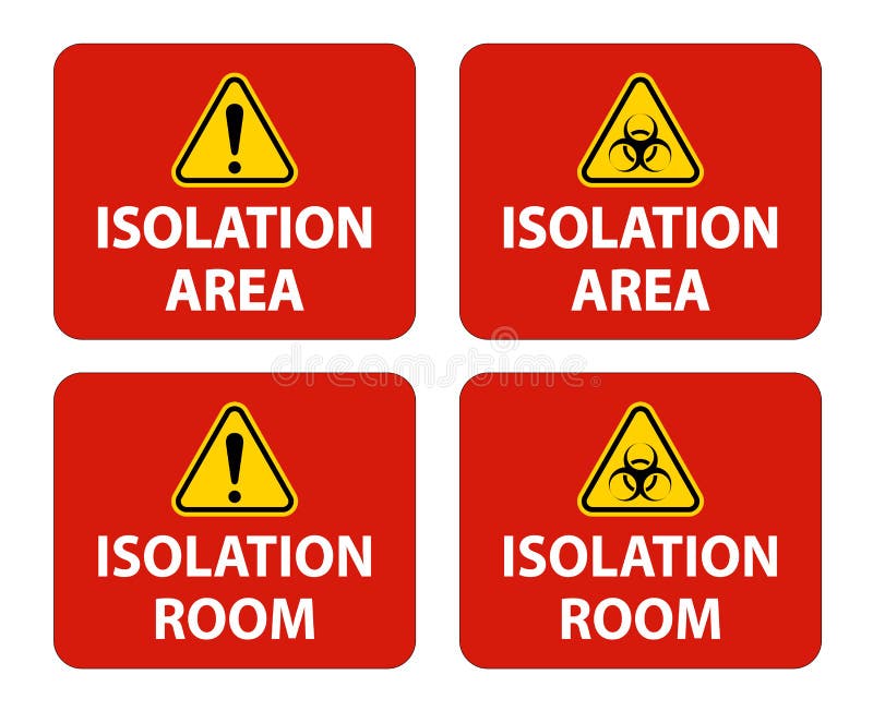 Biohazard Isolation Area and Room Sign on White Background,Vector ...