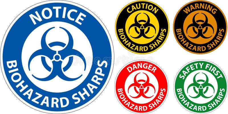 Biohazard Label, Biohazard Sharps Stock Vector - Illustration of ...