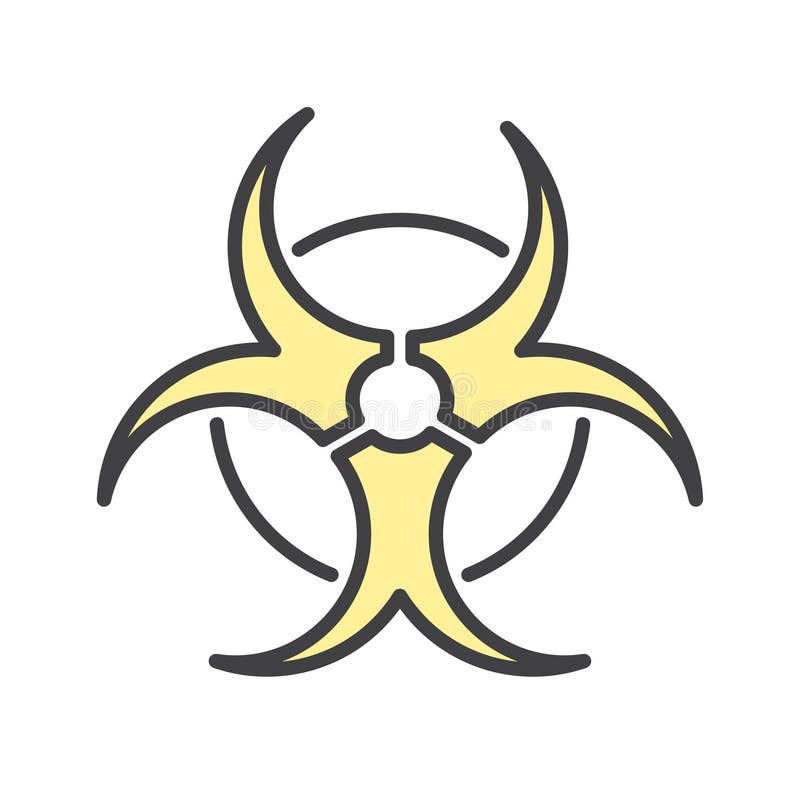 Biohazard Line and Glyph Icon, Biohazard Symbol and Ecology, Toxic ...