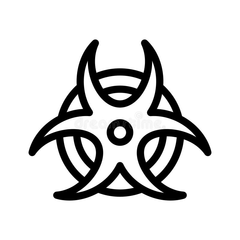 Biohazard Line and Glyph Icon, Biohazard Symbol and Ecology, Toxic ...