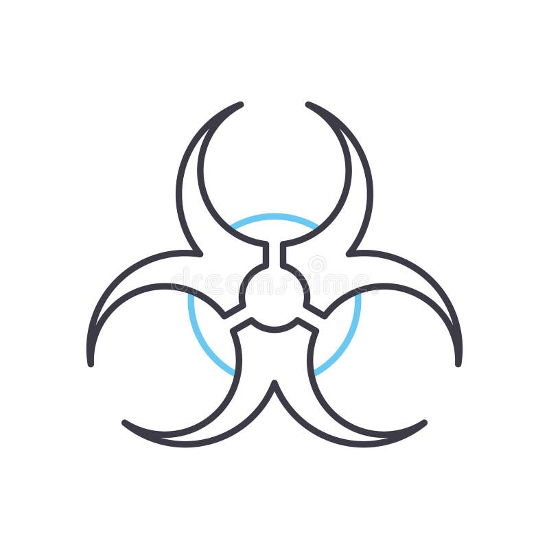 Biohazard Line and Glyph Icon, Biohazard Symbol and Ecology, Toxic ...