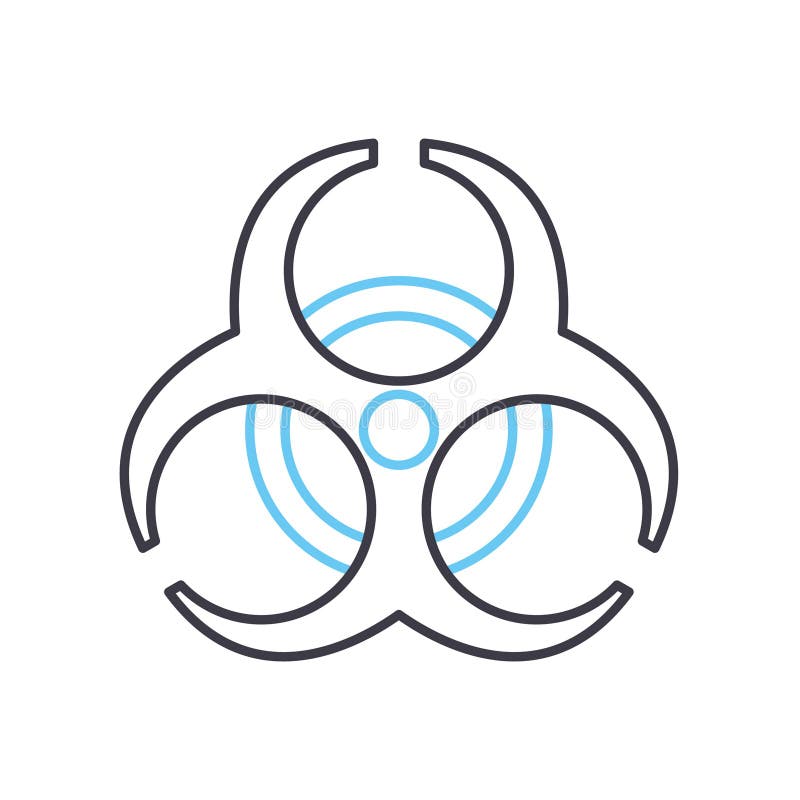 Biohazard Line Icon, Outline Symbol, Vector Illustration, Concept Sign ...