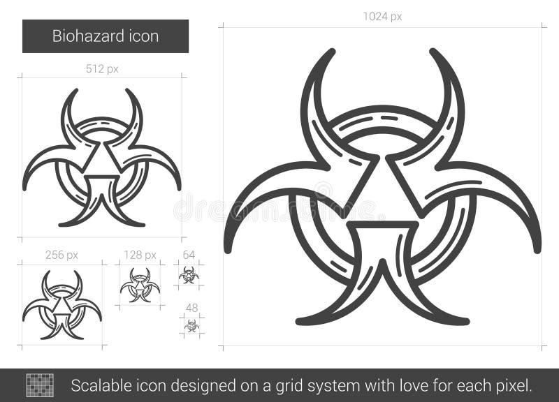 Biohazard Line and Glyph Icon, Biohazard Symbol and Ecology, Toxic ...