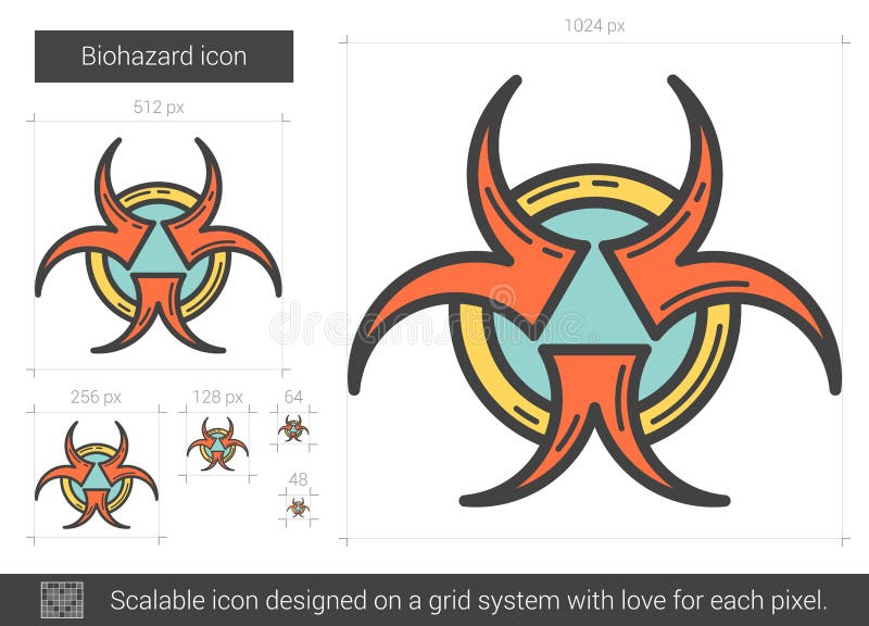 Biohazard Line and Glyph Icon, Biohazard Symbol and Ecology, Toxic ...