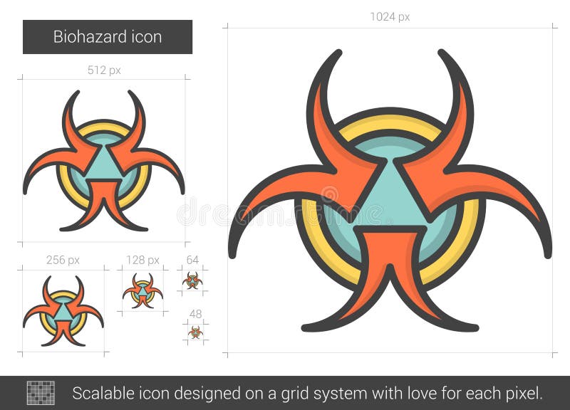 Biohazard Line and Glyph Icon, Biohazard Symbol and Ecology, Toxic ...