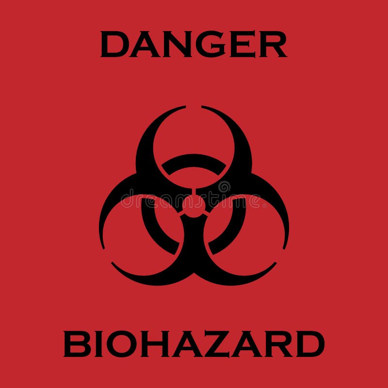 Biohazard Logo Illustration on Red Background Stock Vector ...