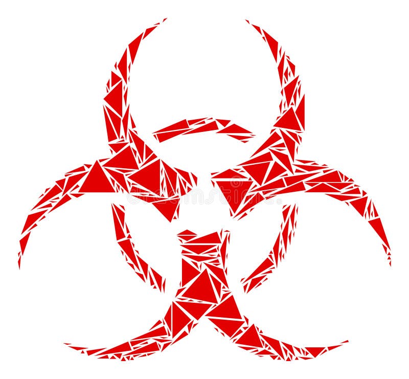 Biohazard Mosaic of Triangles Stock Vector - Illustration of flat ...