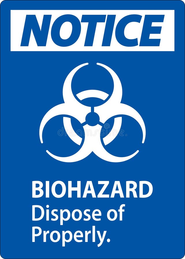 Biohazard Notice Label Biohazard Dispose of Properly Stock Vector ...