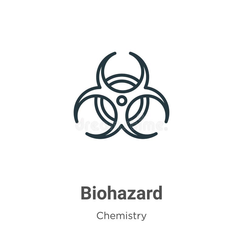 Biohazard Outline Vector Icon. Thin Line Black Biohazard Icon, Flat ...