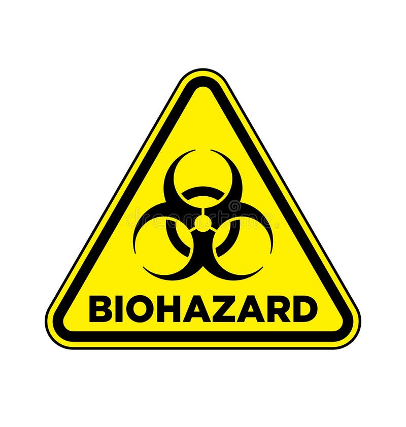 Biohazard Quarantine Zone Symbol Yellow Triangle Stock Vector ...