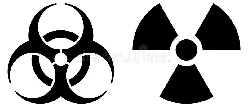 Biohazard and Radiation Nuclear Symbols Stock Vector - Illustration of ...