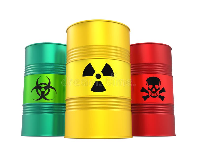 Biohazard, Radioactive and Poisonous Barrels Isolated Stock ...