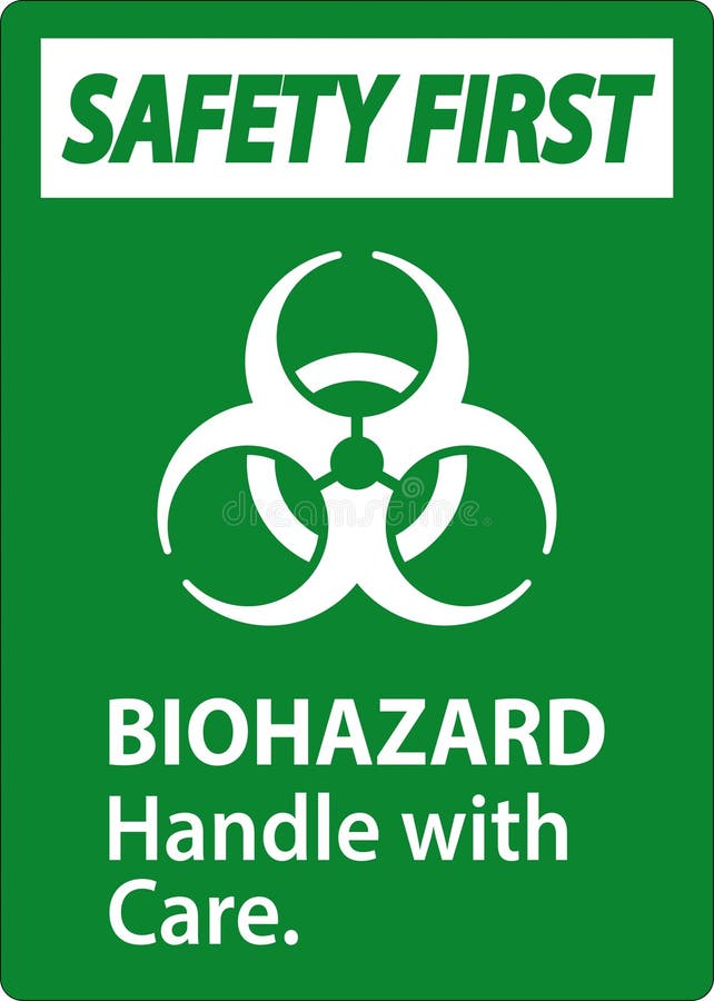 Biohazard Safety First Label Biohazard Dispose of Properly Stock Vector ...