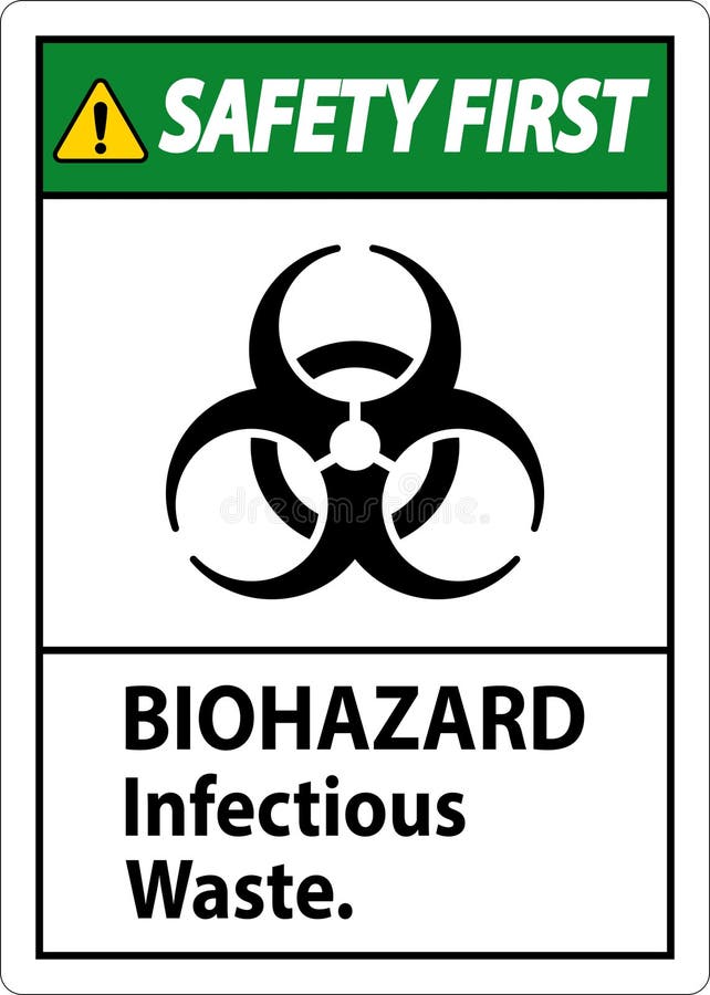 Biohazard Safety First Label Infectious Waste, Dispose of Properly ...