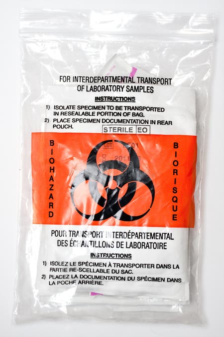 Biohazard sample bag stock photo. Image of medical, transfer - 8576992