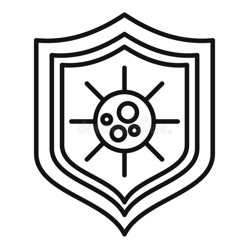 Biohazard Shield Icon, Outline Style Stock Vector - Illustration of ...