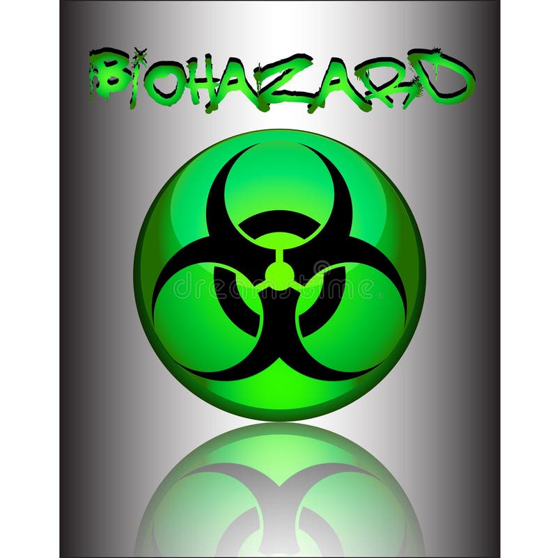 Biohazard Warning Sign Green Light Halo Stock Illustration ...