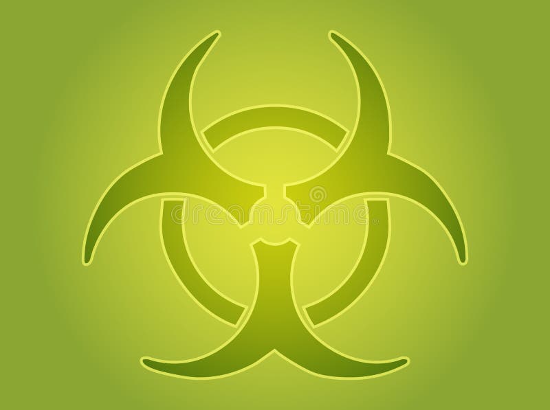 Biohazard Warning Sign Green Light Halo Stock Illustration ...