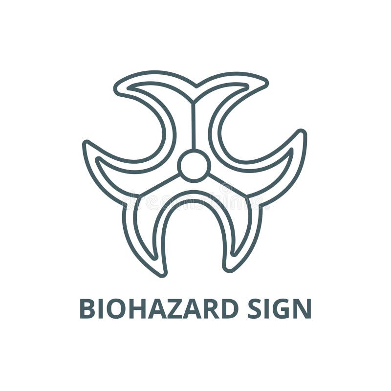 Biohazard Sign Line Icon, Vector. Biohazard Sign Outline Sign, Concept ...