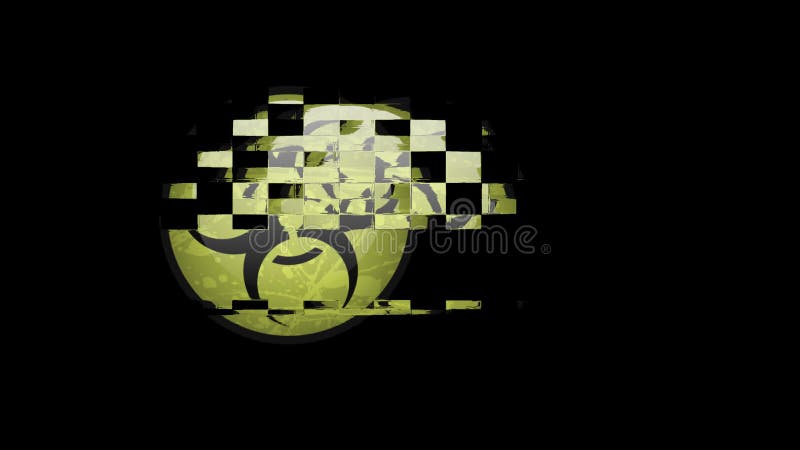Biohazard Sign Rotates Effect Glitch Stock Footage - Video of looped ...